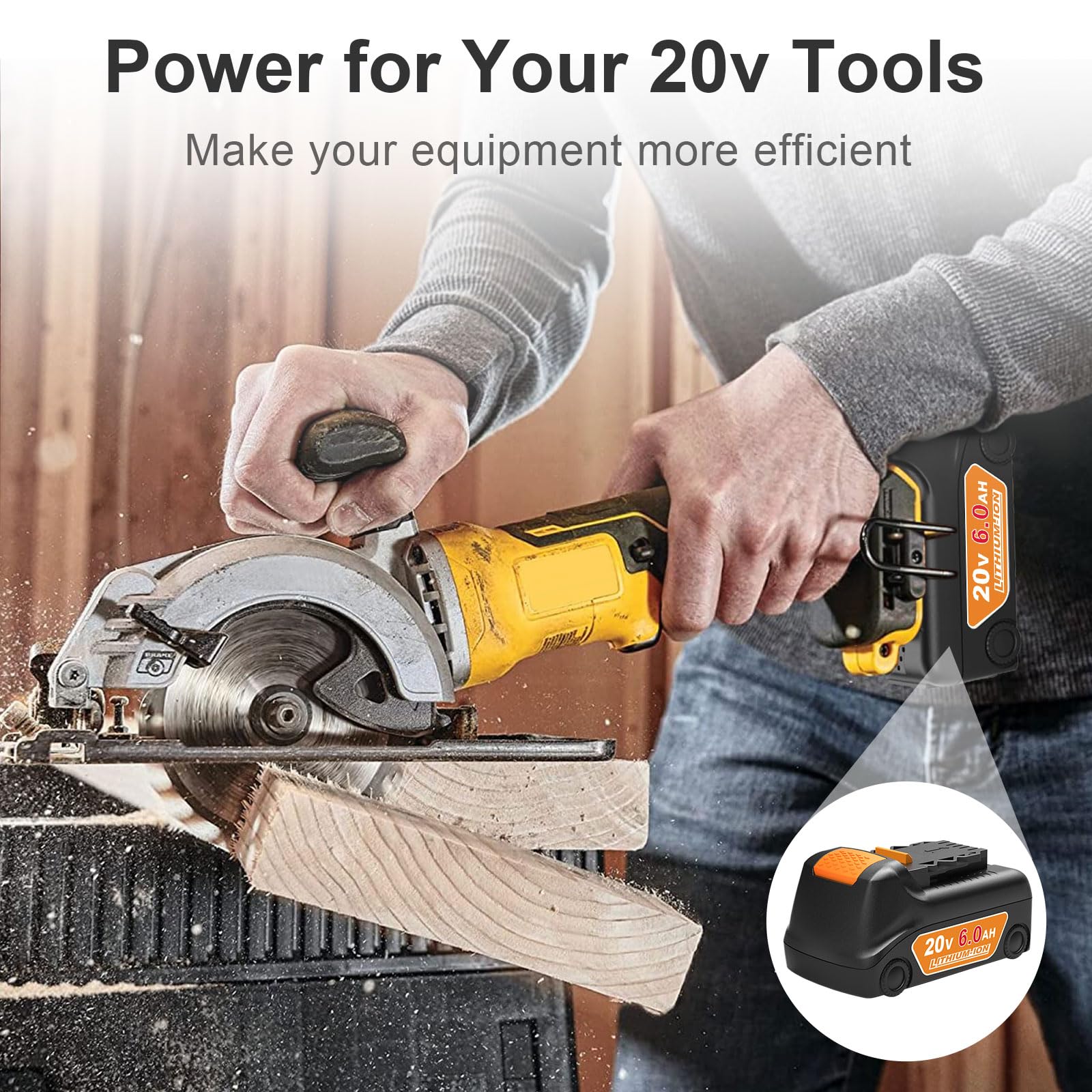 Upgraded 20V 6.0Ah Battery Replacement for Dewalt 20v Battery 2Pack Compatible with Dewalt 20v DCD/DCF/DCG Series Power Tools Gold