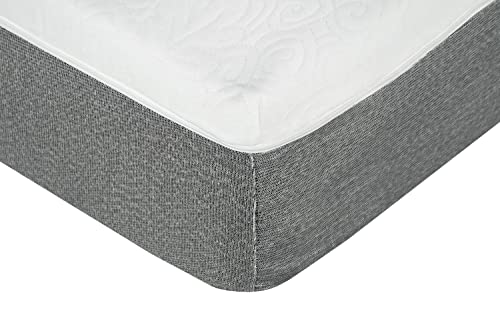 Primo International Lexis 10-Inch Gel Memory Foam Mattress, Queen, White/Grey