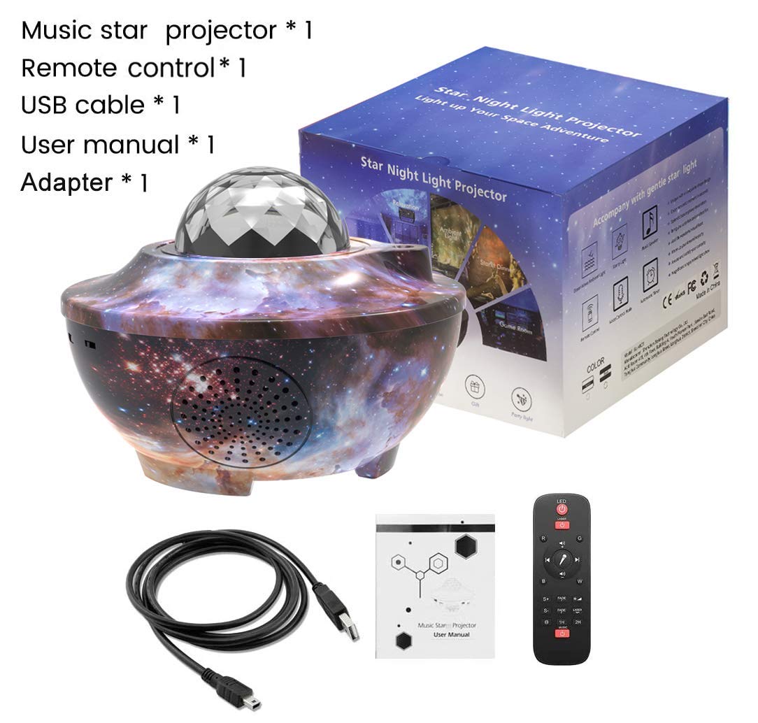 Star Night Light Projector,Homcasito Smart WiFi Galaxy Ocean Wave Projector with Bluetooth Speaker21 Lighting Work with Alexa Google Home Gifts for Adults Kids Bedroom Ceiling Party(WiFi)