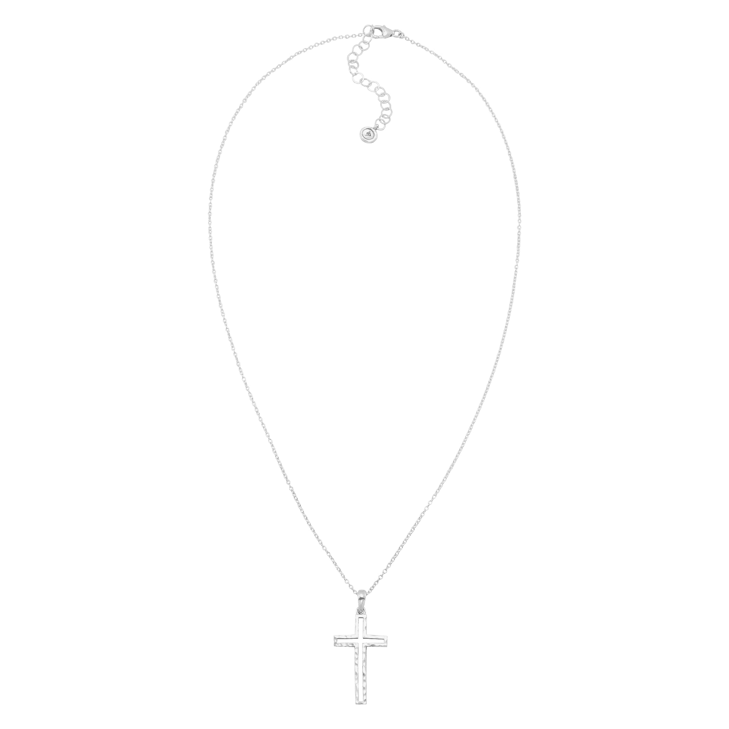 Silpada 'Cut-Out' Cross Pendant Necklace in Sterling Silver, 18" + 2"
