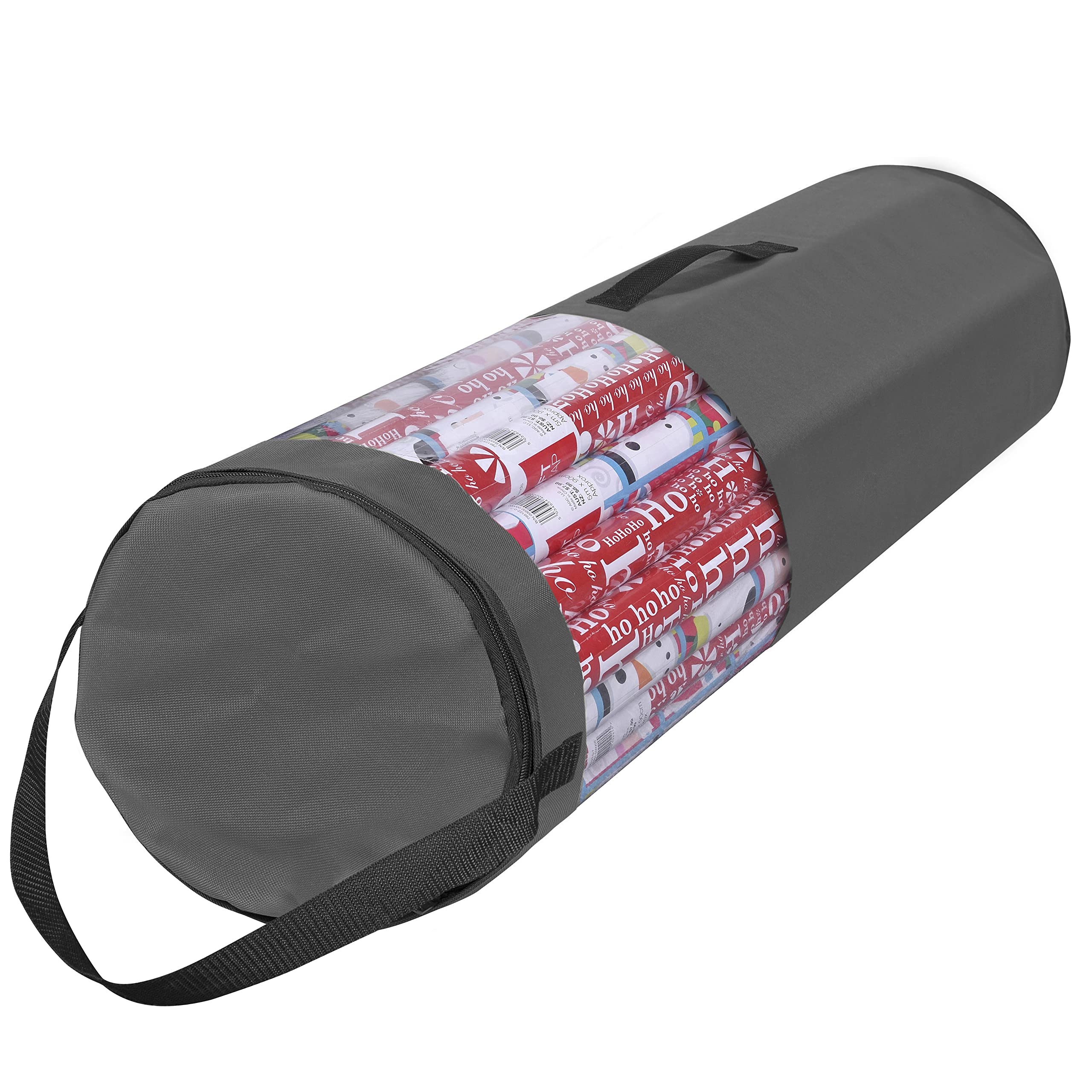 Primode Wrapping Paper Storage Bag | Wrapping Paper Organizer Under Bed for Storing Multiple Rolls of Gift Wrap, 42” Length Container Constructed of Durable 600D Oxford Material (Red)