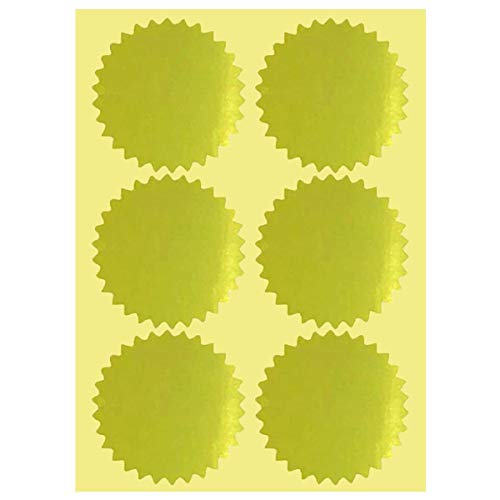 Remarkable Gold Certificate Embossing Seal Label - 1.5" Inch Gold Foil Sticker Envelope Package Serrated Edge Self-Adhesive Stickers – 180 Labels Per Pack