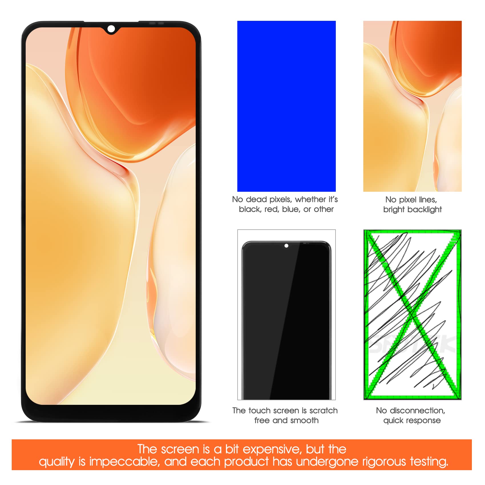 Screen for Boost Mobile Celero 5G Screen Replacement for Celero 5G LCD Screen WTCELERO5G Touch Display Digitizer Assembly Repair Parts(Black)