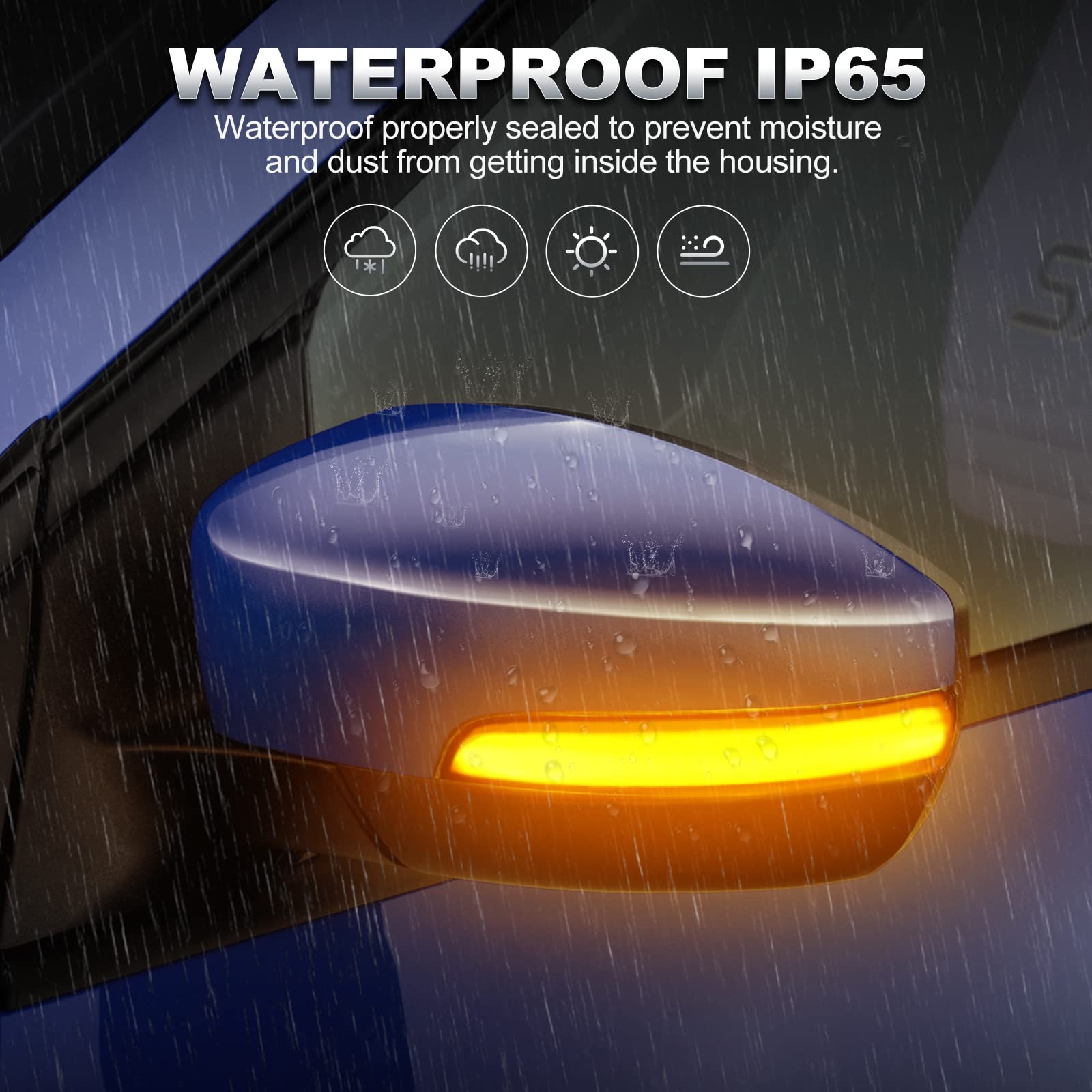 SUPAREE LED Turn Signal Light Side Mirror Marker Light Dynamic Sequential Side Mirror Turn Signal Replacement for 2012-2018 Ford Focus 3 MK3 SE ST RS, 2013-2018 Escape/Kuga Ecosport, 2013-2017 C-Max