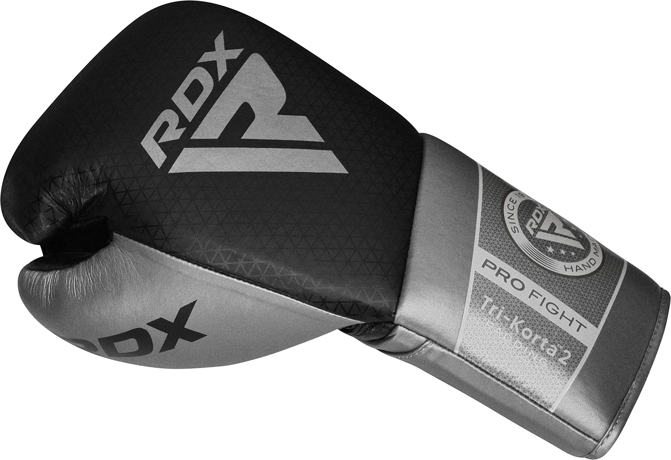 RDX Professional Boxing Gloves, Mark PRO Lace-Up Competition Gloves, Super Skin Maya Hide Leather, Padded Wrist Support, Multi-Layered, Traditional Extra Long Laces for Firm Secure Fit