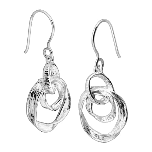 Silpada 'Creative Circle' Interlocking Drop Earrings in Sterling Silver
