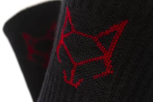 Wulf Wear Men’s Crew Sock in Cotton Cushion, Recreation Moisture Heavy & Active Wear Socks with Seamless Toe in Black