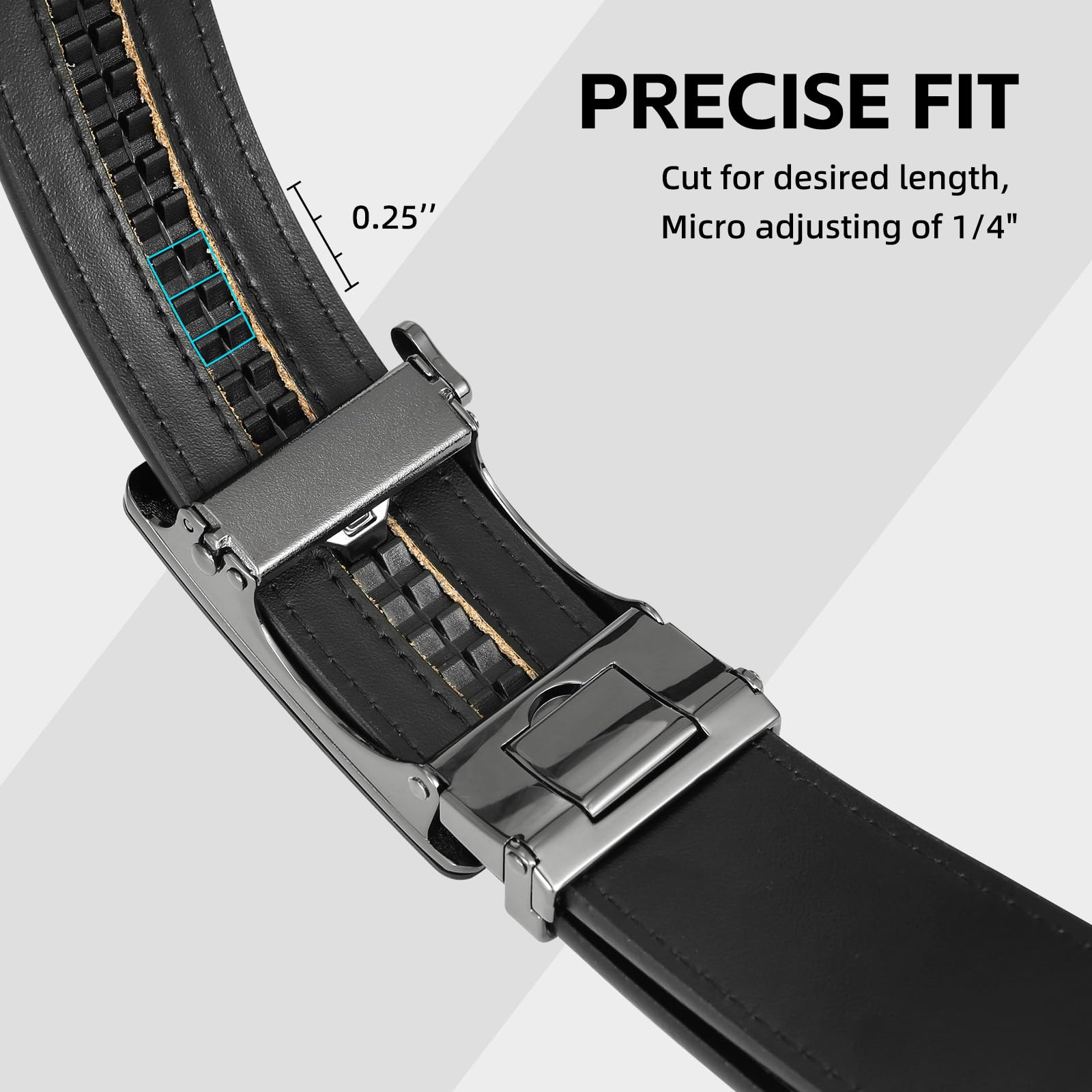 West Leathers Men's Ratchet Belt 100% Italian Cow Leather Belts - Adjustable, Gift-Ready Dress Belts