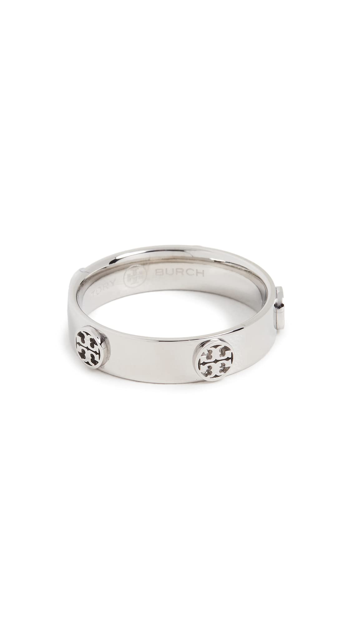 Tory Burch Women's Miller Stud Ring, Tory Silver, 7