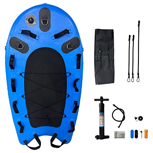 SAYOK Inflatable Floating Mat Rescue Board, Inflatable Surfing Board Inflatable Jet Ski Rescue Sled(68.9 x 37.4 x 5.9 inches, 1 Set)