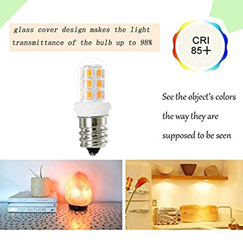 SYXKJ E12 Led Bulbs 2W Salt Lamp Bulb, E12 Candelabra Base, Replacement for 15W Himalayan Chandeliers, C7 Replacement Bulbs, Non-dimmable Warm White 3000K 5-Pack