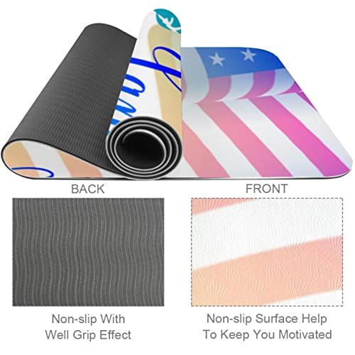 Yoga Mat, Yoga Mats for Home Workout, Workout Mat, Exercise Mats, Pilates Mat, Statue of Liberty American flag pattern