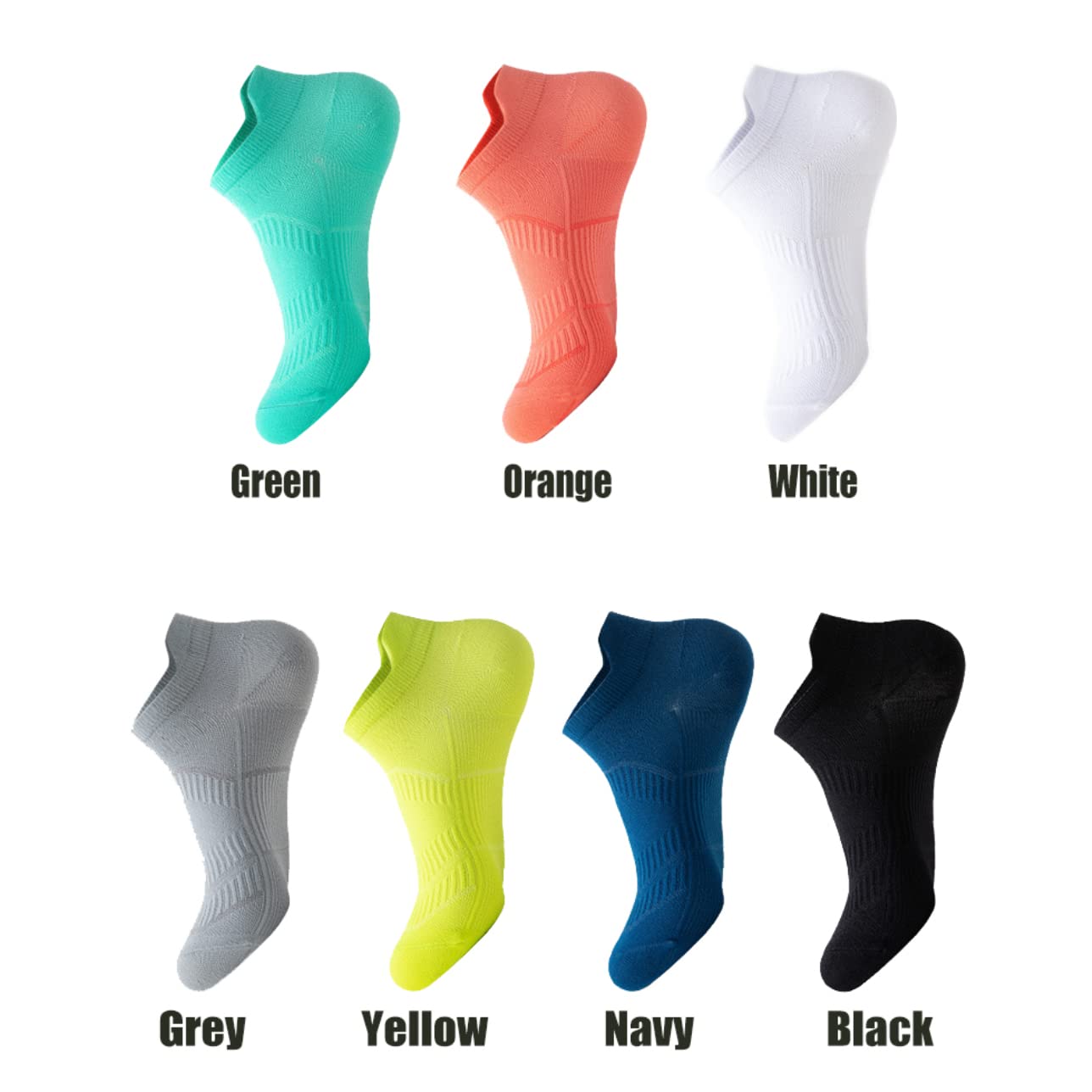 Tomily 6 Pairs Athletic Running Socks Soft Low Cut Ankle Compression Socks for Men Womens (Large, Mix Color(6 Pairs))
