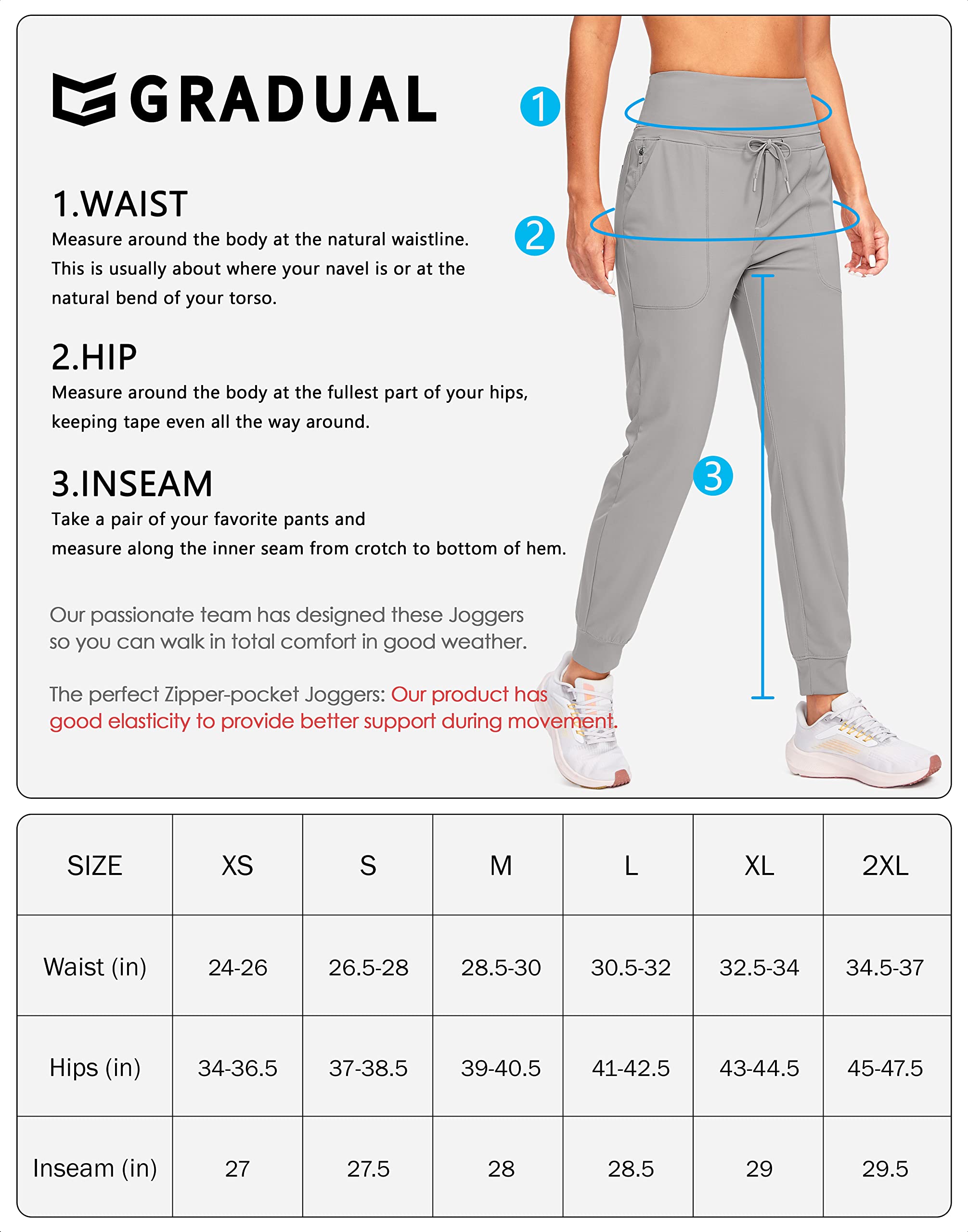 Women's Joggers High Waisted Athletic Sweatpants with Zipper Pockets Tapered Workout Lounge Pants for Women(Dark Grey, S)