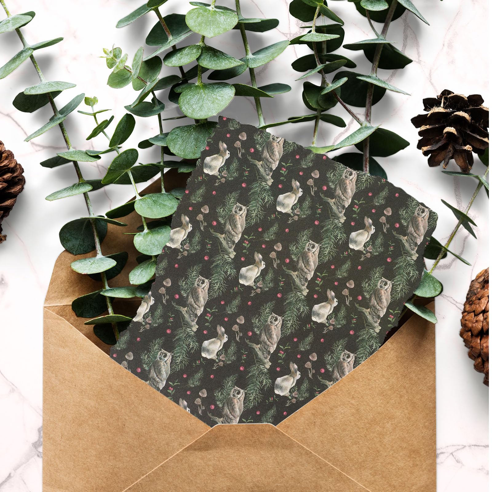PUIKSXER 24 Sheets Forest Themed Scrapbook Paper, 6 x 6 Inches Animals Green Leaves Dots Pattern Paper Single-Sided Decorative Cardstock for Junk Journal Card Making Background Paper