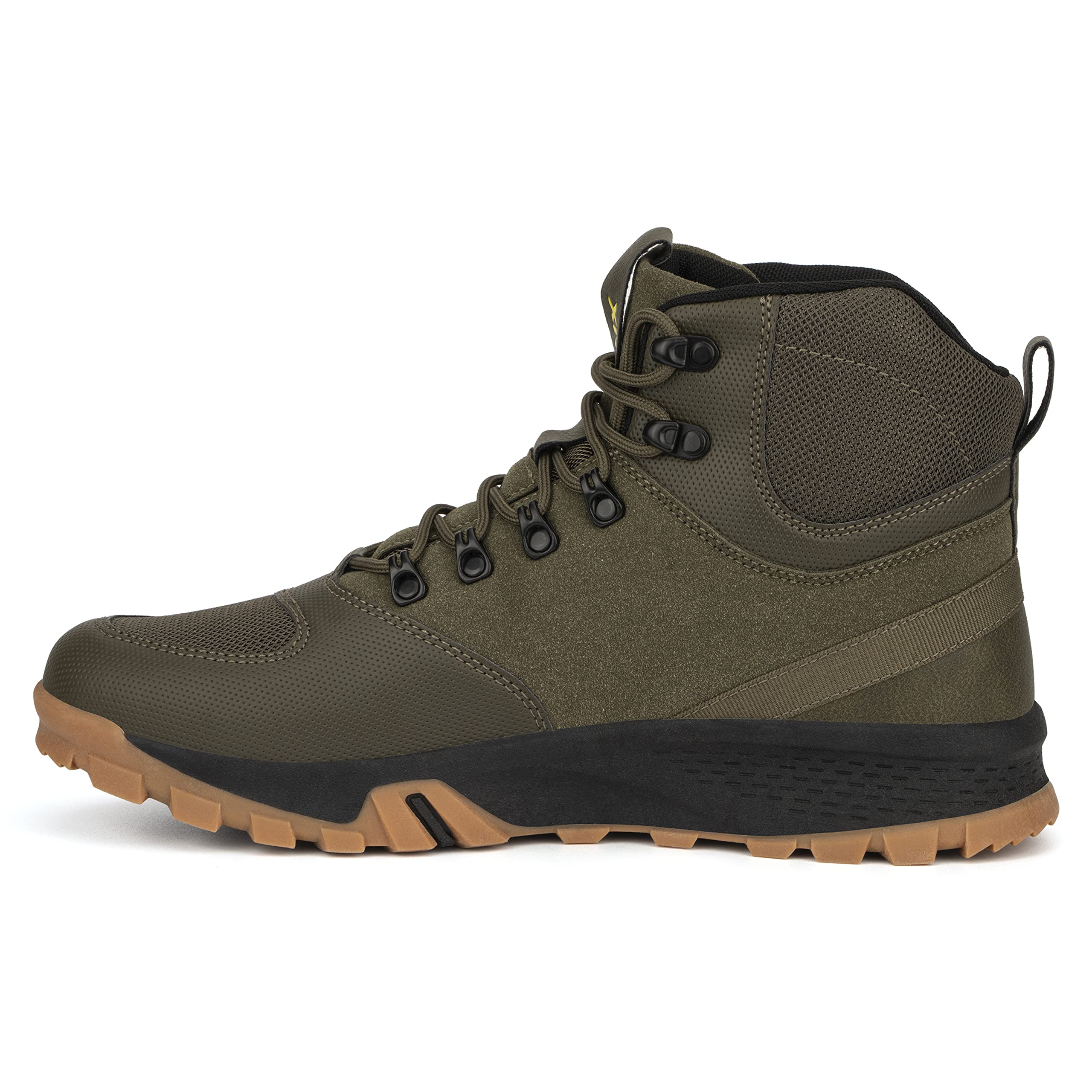 Xray Footwear Men's Notch Boot, Flexible mesh, Metal Hook Grommets at The lace-up, Round Toe, Thermoplastic Outsole; Size 10.5 Olive