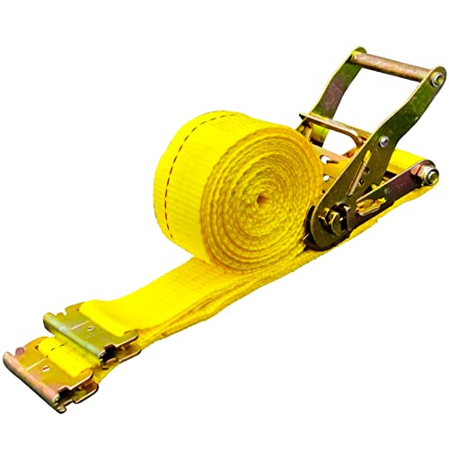 VEVOR E-Track Ratchet Strap, 8PCS 2" x 15' E Track Straps with 4400 LBS Breaking Strength, w/Polyester Webbing & Spring Fitting & Ratchets, Durable Tie-Downs for Motorcycles, Tire, Trailer Loads