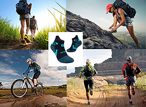 perunvie Women's Hiking Walking Socks 3 Pairs of Moisture Wicking 3D Cushioned Running Ankle Socks Size: 9-11