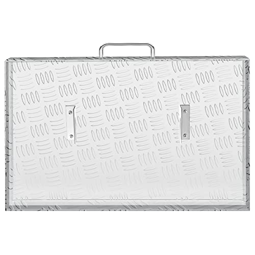 VEVOR Griddle Cover, Compatible with Blackstone 28" Griddle, Light Aluminum Diamond Plate Sheet Grill Lid with Stainless Steel Handle for Outdoor BBQ Black Stone Grill Accessories, Silver