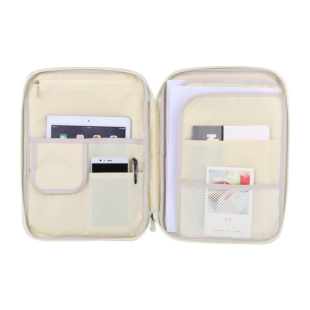 Redxiao Fireproof Document Bag, Waterproof A4 Document Bag File Folder Portfolio Organizer Computer Notebook Zippered Case for Money Jewelry Passport Storage(#1)