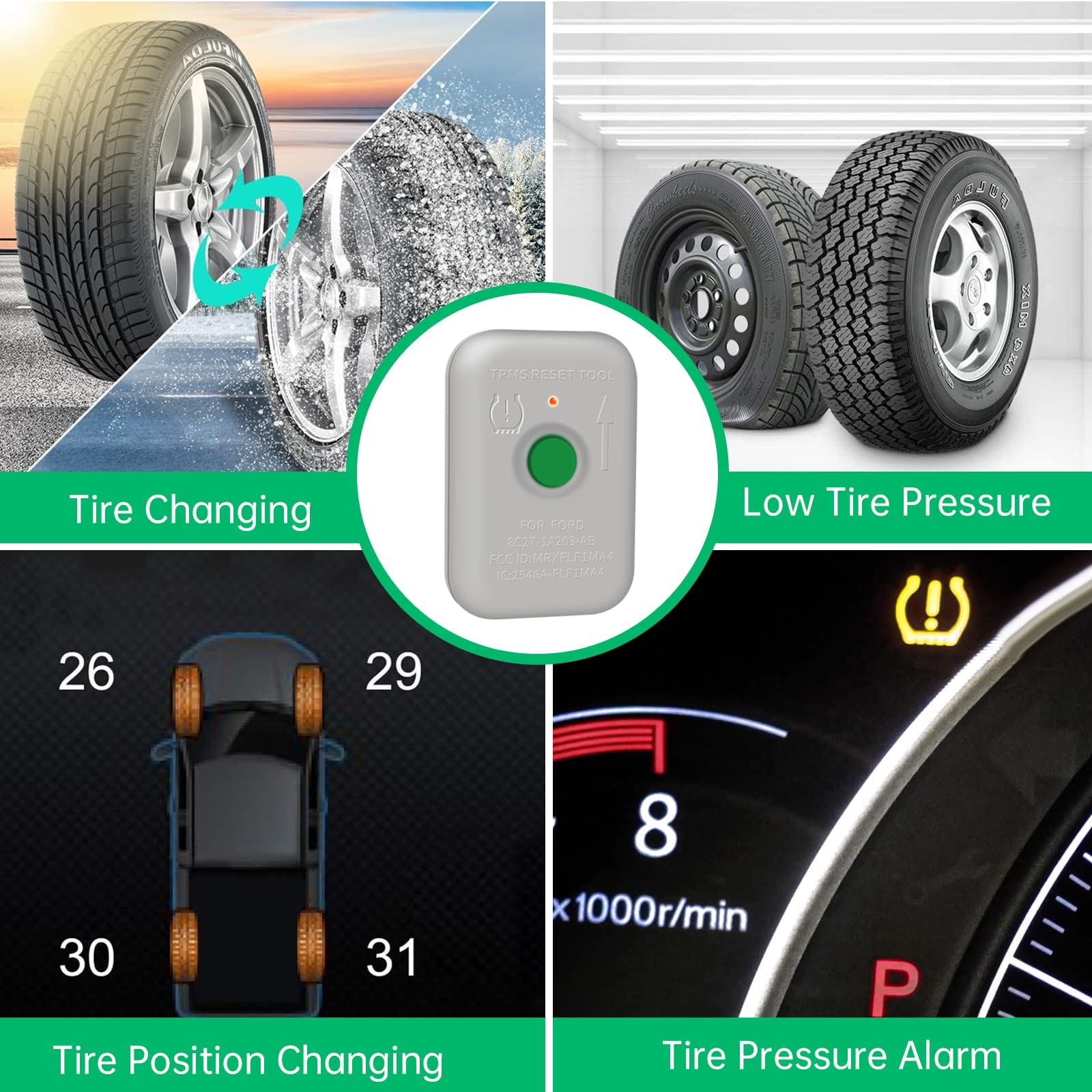 Tesery TPMS Relearn Tool for Ford, TPMS Sensor Activation Reset Tool for F150 Auto Tire Pressure Monitoring System Programming Tool TPMS19