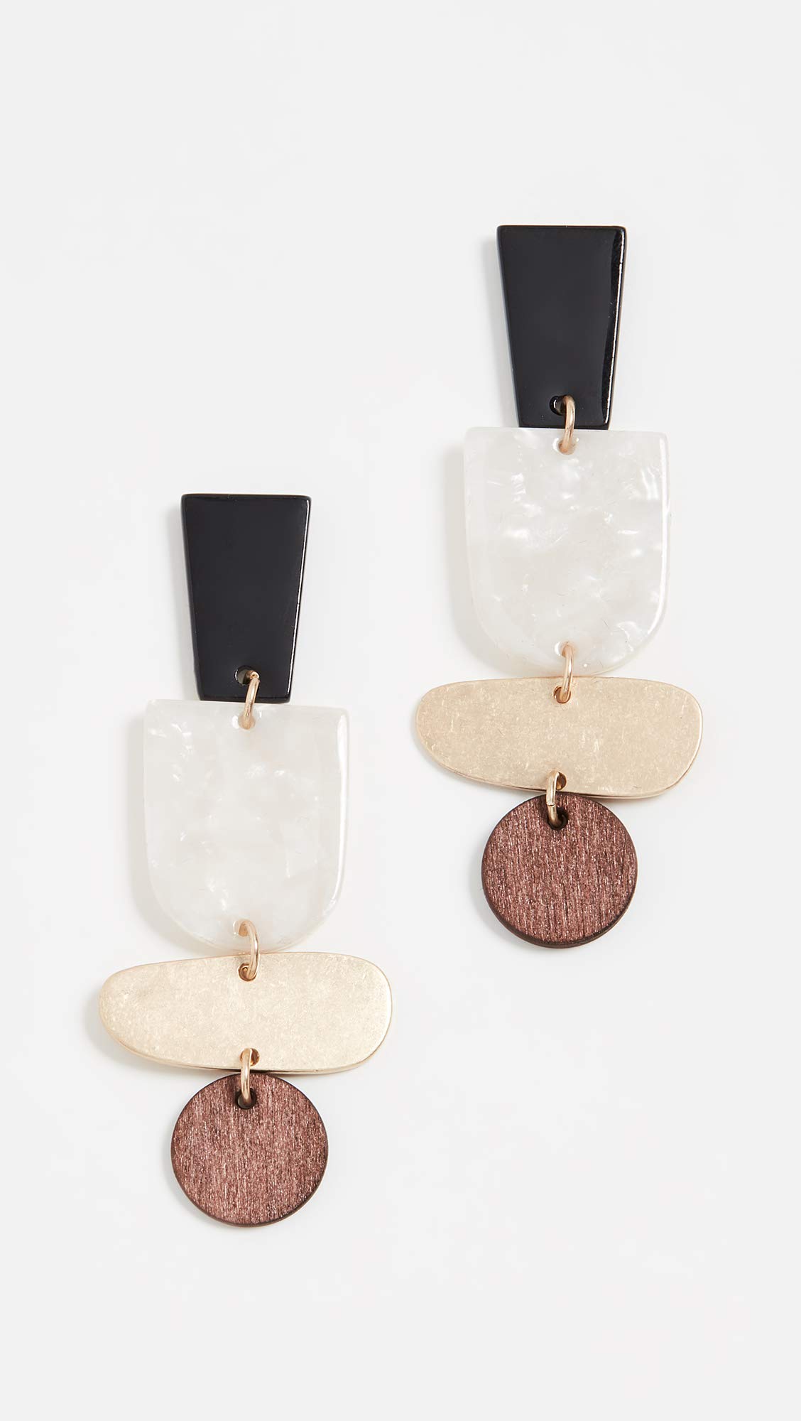 SHASHI Women's Mode Earrings, Black/White/Brown, One Size
