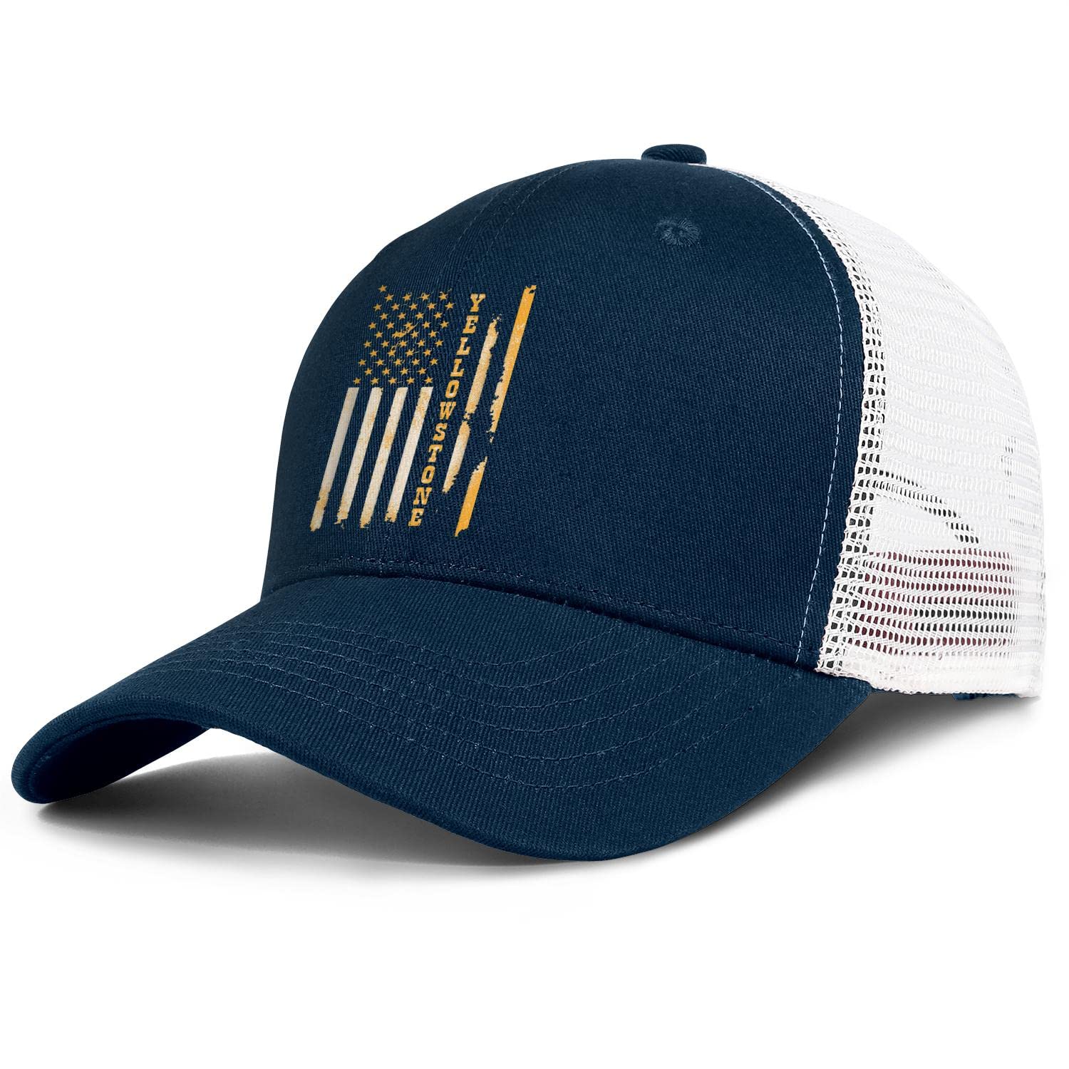 WENZI9DU Men and Women Yellow Flag Baseball Cap Adjustable Mesh Sports Cap, Yellowstone-3, One Size