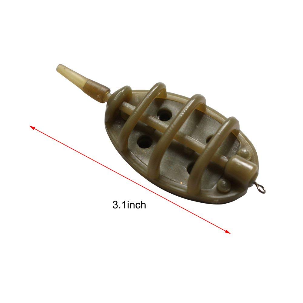 Towejo Carp Fishing Tackle 4 Inline Method Feeders Set with 1 Rubber Mould (Feeder:15g20g25g35g)