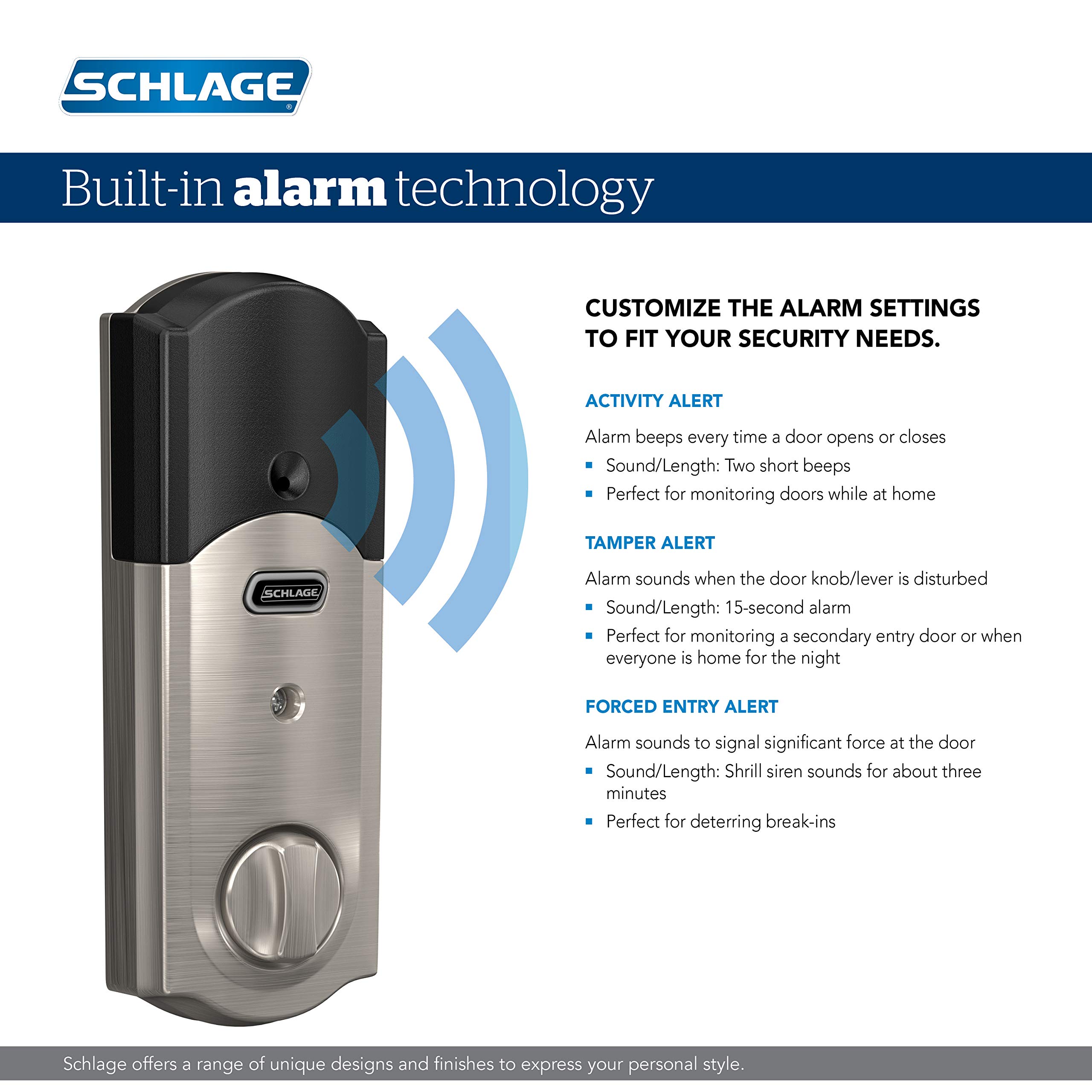 SCHLAGE Connect Smart Deadbolt with Camelot trim in Aged Bronze, Zigbee Certified - BE468GBAK CAM 716