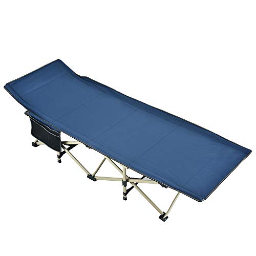 SNNERTY Folding Bed, Blue Camping Bed, Crib, Suitable for Camping Hiking Garden Beach Vacation and Family Rest