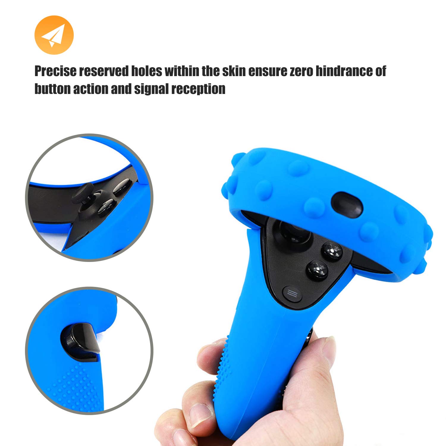 ProCase Controller Skin for Oculus Quest Touch Controller, 1 Pair Silicone Grip Cover Anti-Slip Protective Case for Oculus Quest/Rift S Handle -Blue