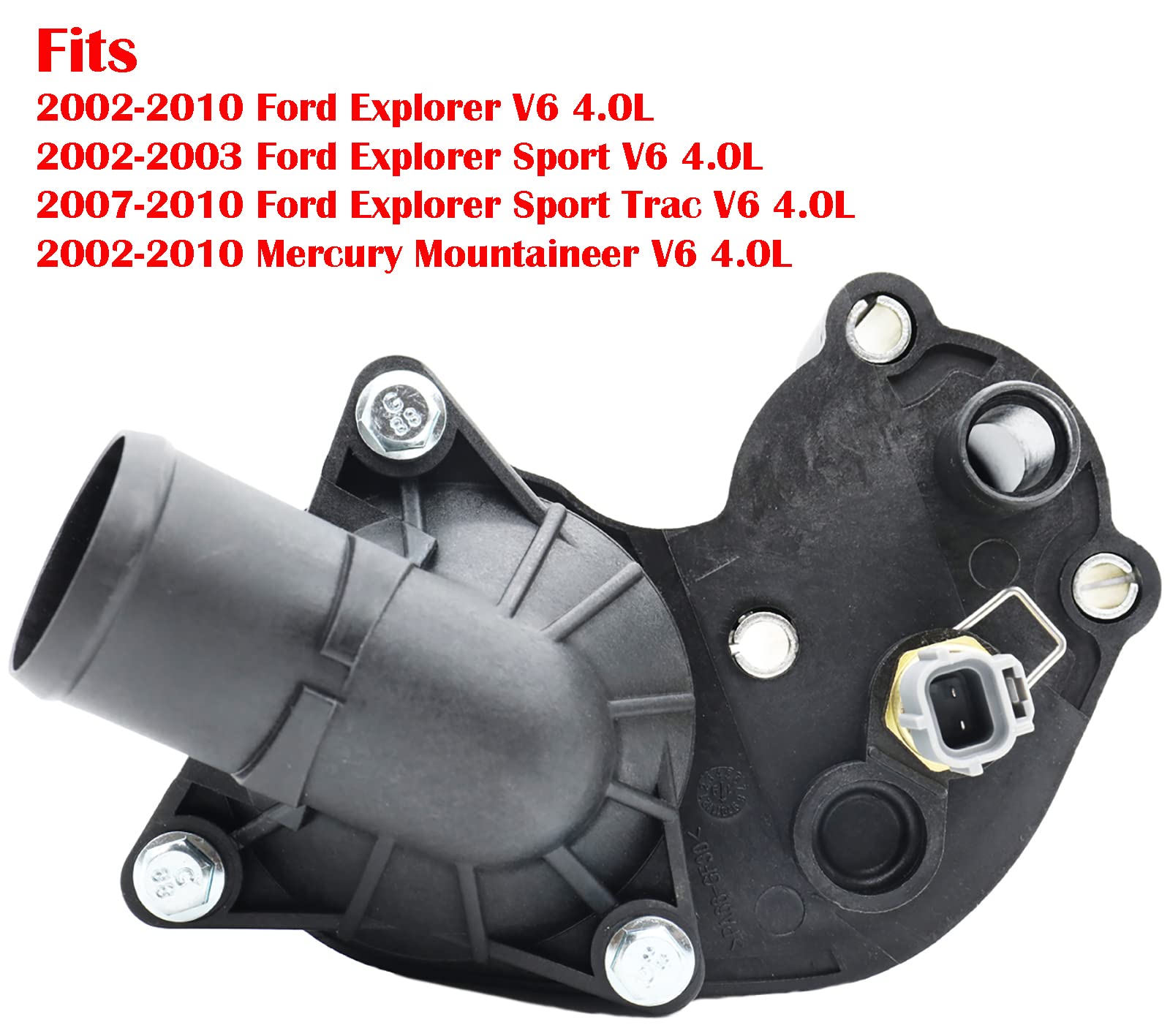 Thermostat Housing Kit Fits V6 4.0L Engine ONLY 2002-2010 Fords Explorer & Mercury Mountaineer 2L2Z8592AA,2L2Z8592BA