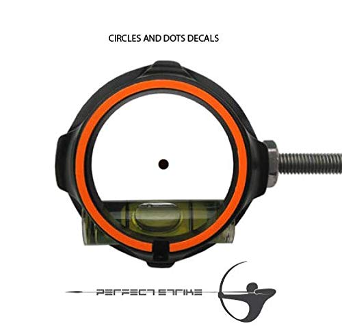 Perfect Strike Archery Circles and Dots Decals for Scope Lenses. Great for Practice or Competition. Perfect Strike Adhesive Backed Vinyl Decals. (Black)