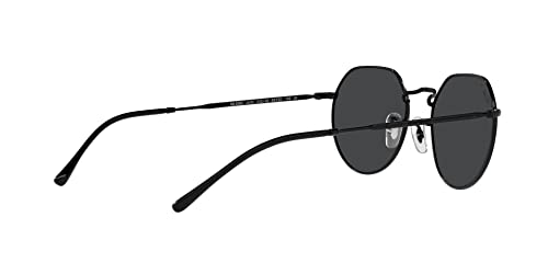 Ray-Ban RB3565 Jack Round Sunglasses, Black/Polarized Black, 53 mm