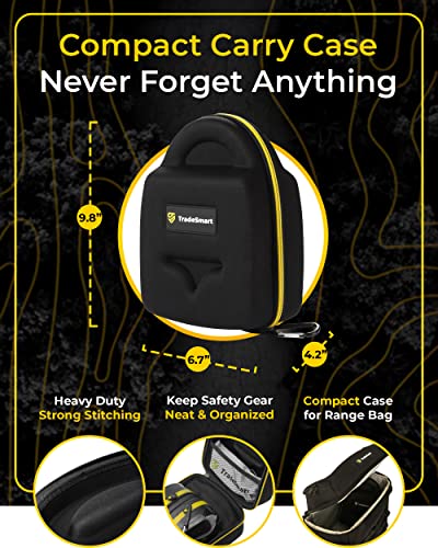 TradeSmart All-in-One Gun Range Safety Duo Kit, Yellow & Pink Ear and Eye Protection Kit for Men & Women, U.S. Certified