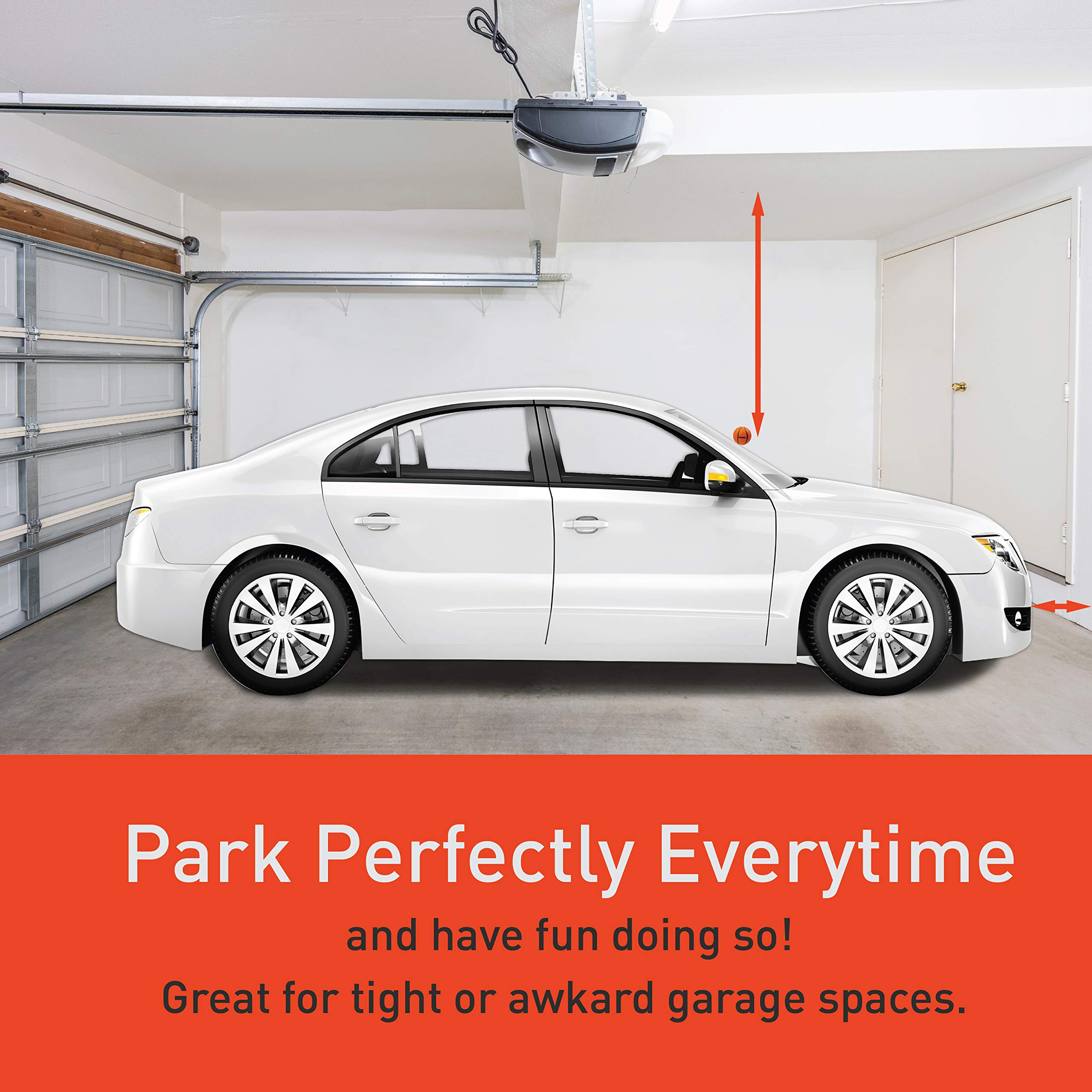 SECURITYMAN Garage Parking Aid for Cars (2 Pack) - Park Confidently with This Garage Car Stop Indicator - High Visibility and Easy to Install Parking Stopper for Garage