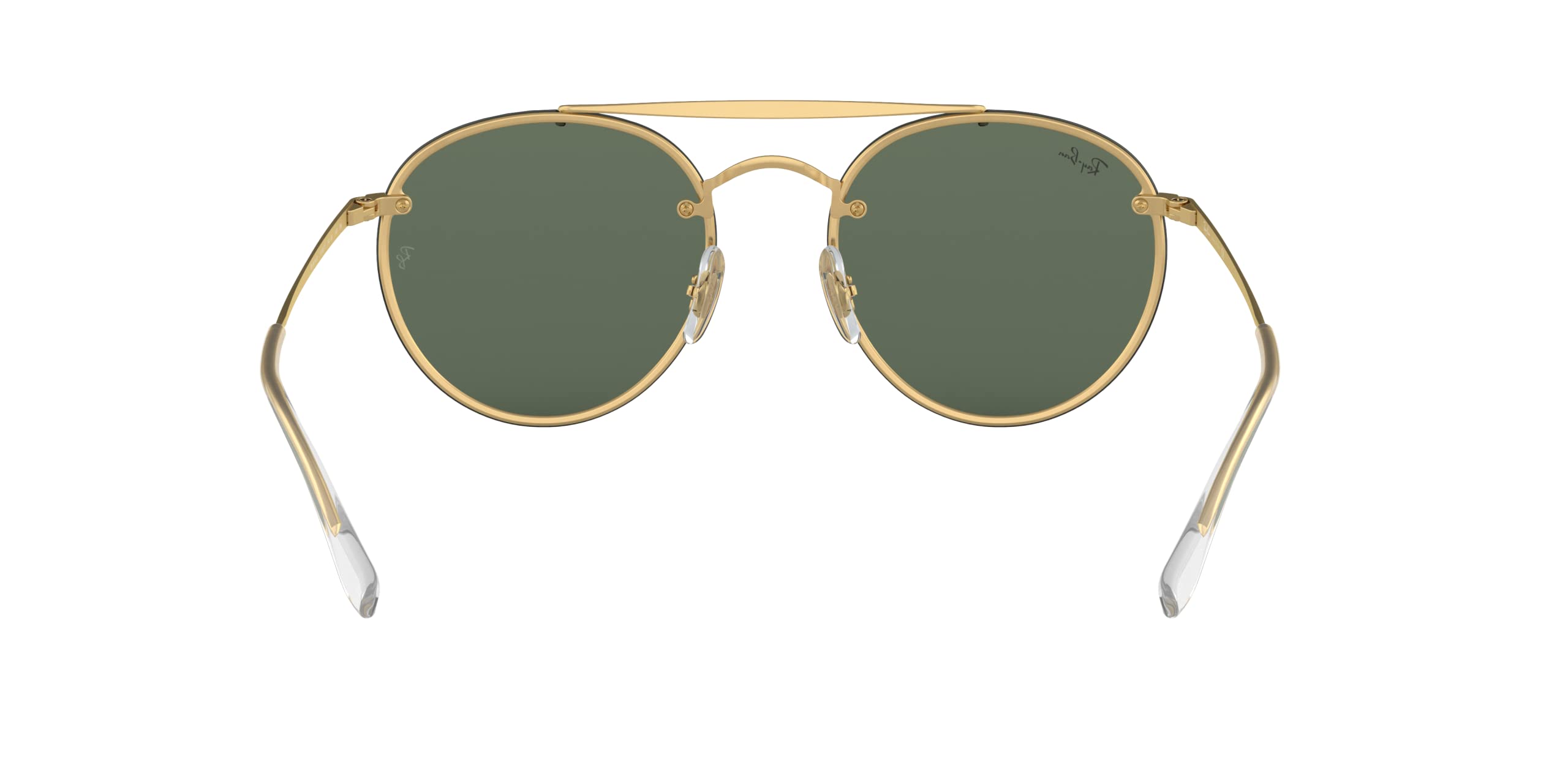Ray-Ban RB3614N Round Sunglasses, Demi Gloss Gold/Dark Green, 54 mm