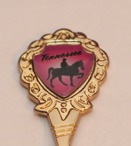 Tennessee State Souvenir Gold Plated Collectible Twist Spoon 5" lpco