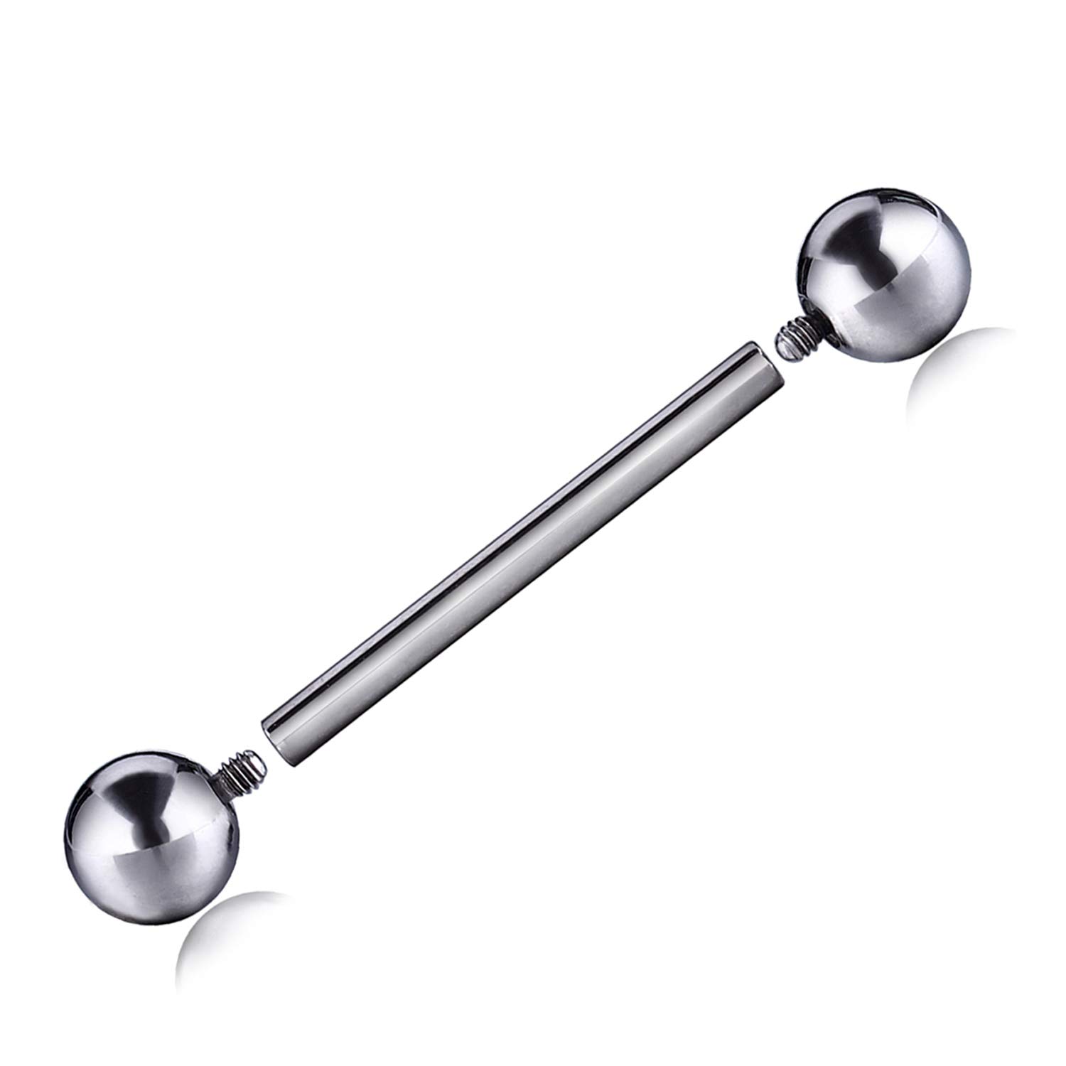 PEAKLINK G23 Titanium Nipple Barbell 14 Gauge Straight Bar Body Jewelry Barbell Eyebrow Internally Threaded Tongue Piercing 12mm