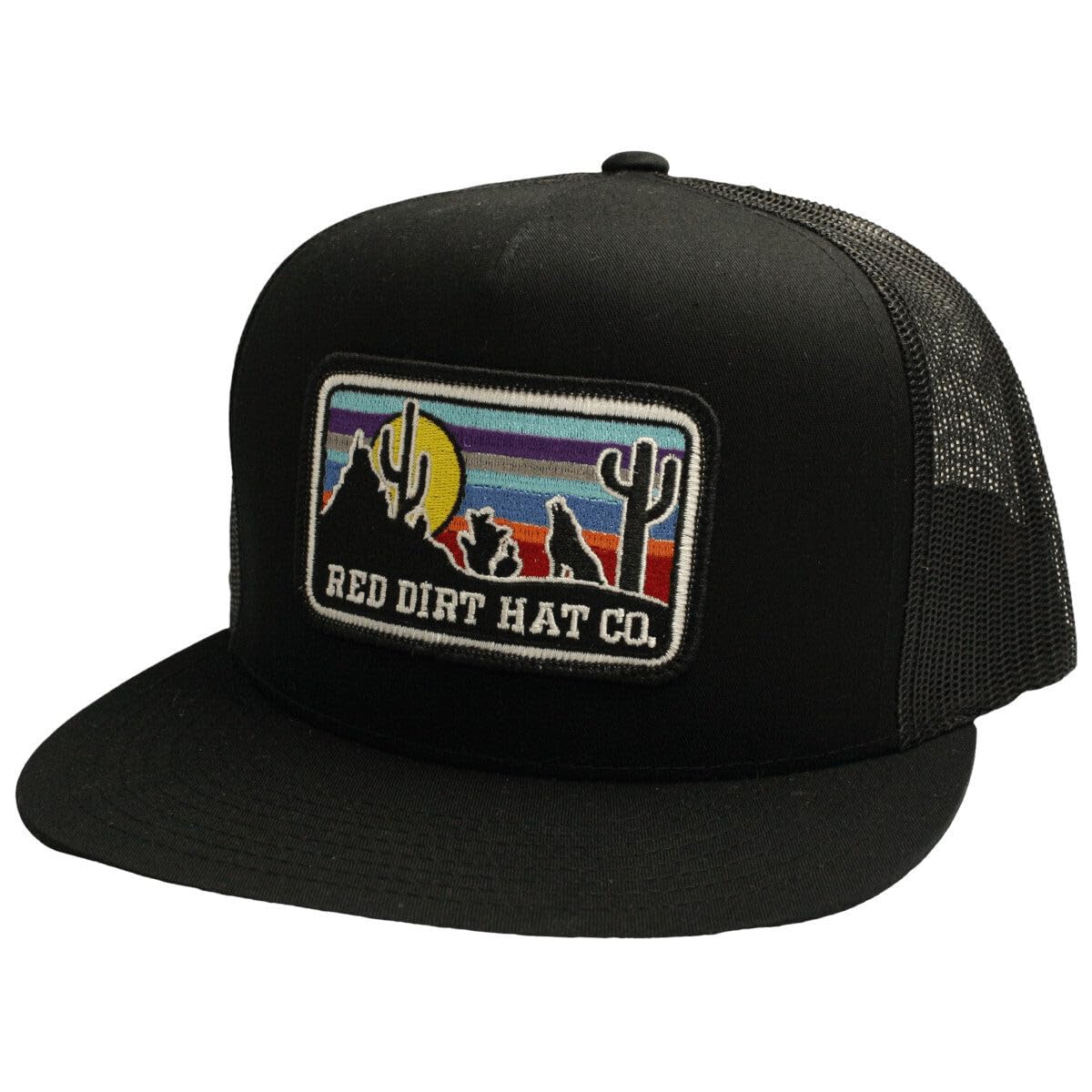 Red Dirt Hat Company Coyote Black Desert Scene Patch Cap Black O/S