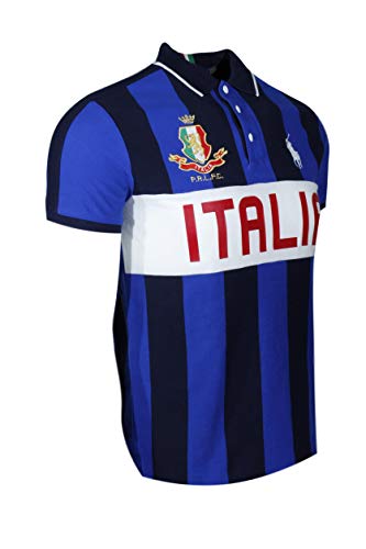 Ralph Lauren Polo Mens Custom Slim Fit Country Polo- Spring 2019 (Large, Italy Blue)