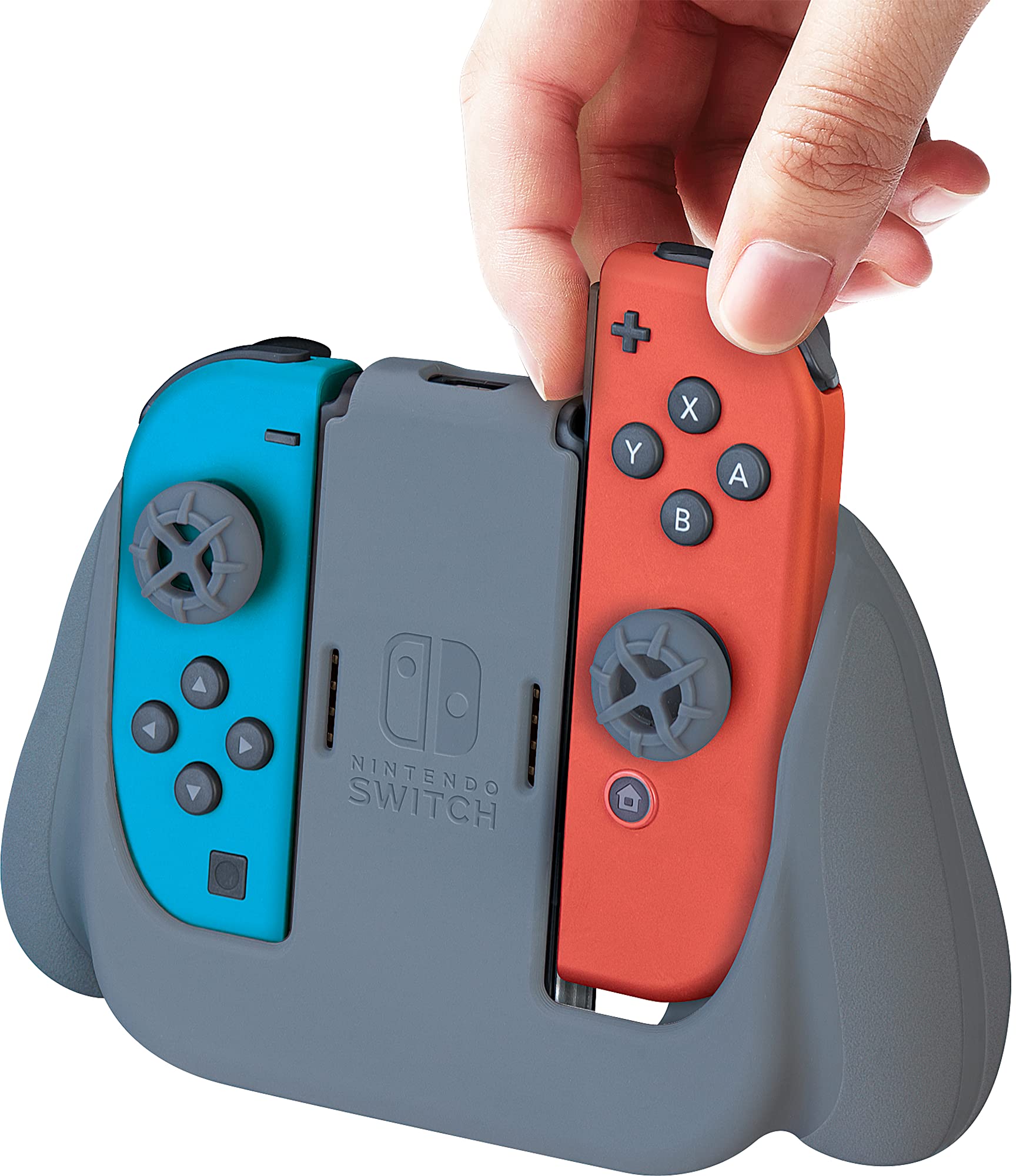 RDS Industries Nintendo Switch Joy-Con Action Grip and Thumb Grips - Red Textured Silicone - Official Nintendo Licensed Product - Nintendo Switch