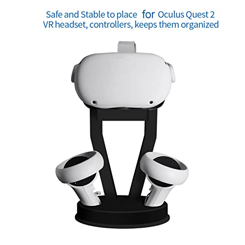 VR Stand, VR Headset Stand Virtual Reality Headset and Controllers Holder, VR Headset Display Holder and Controller Mount Station for Oculus Quest 2/PS