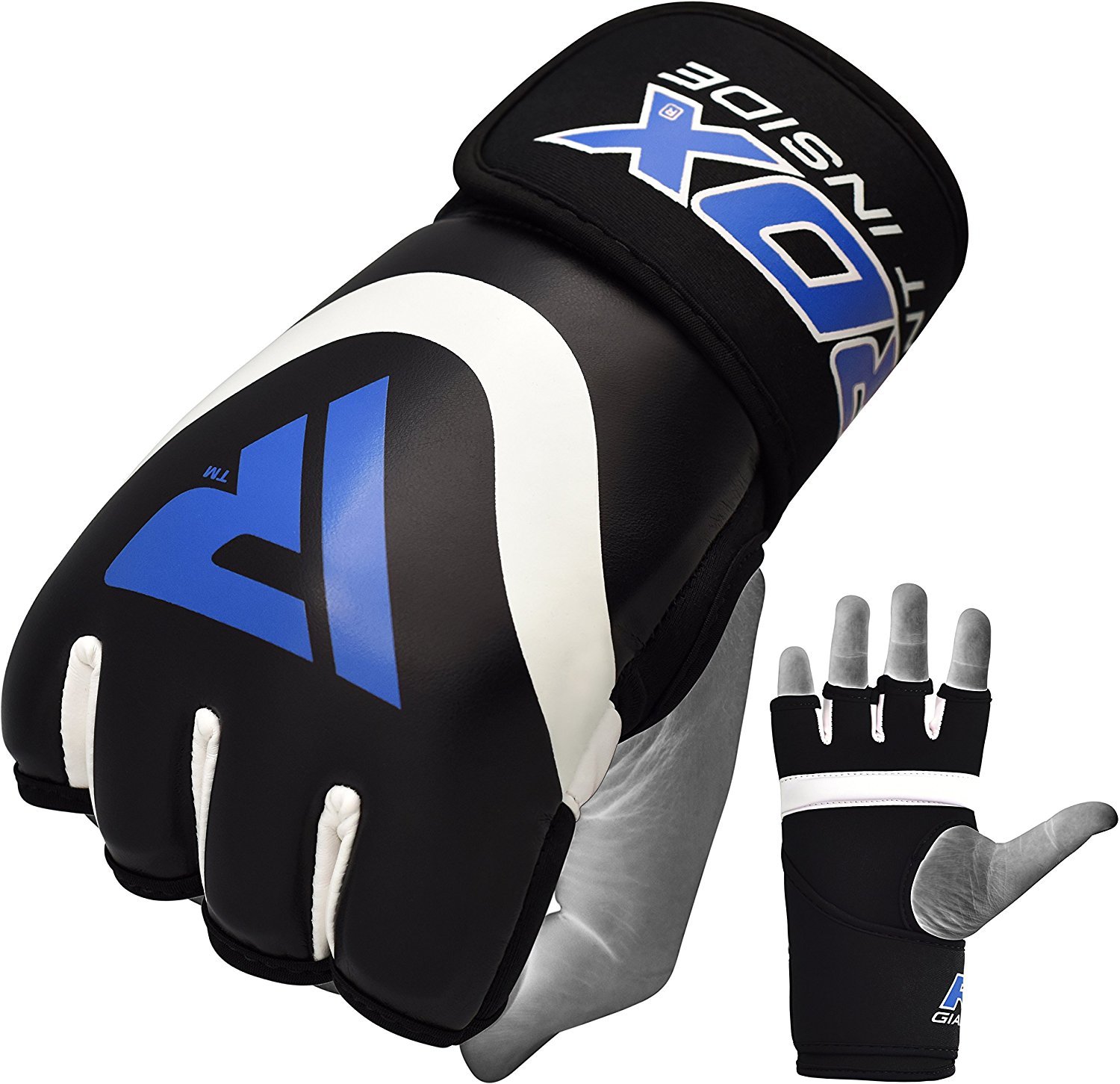 RDX Boxing Hand Wraps Inner Gloves for Punching β Maya Hide Leather Fist Protector Under Mitts - Great for MMA, Muay Thai, Martial Arts, Heavy Bag, Kickboxing, Multi-Purpose Training & Combat Sports