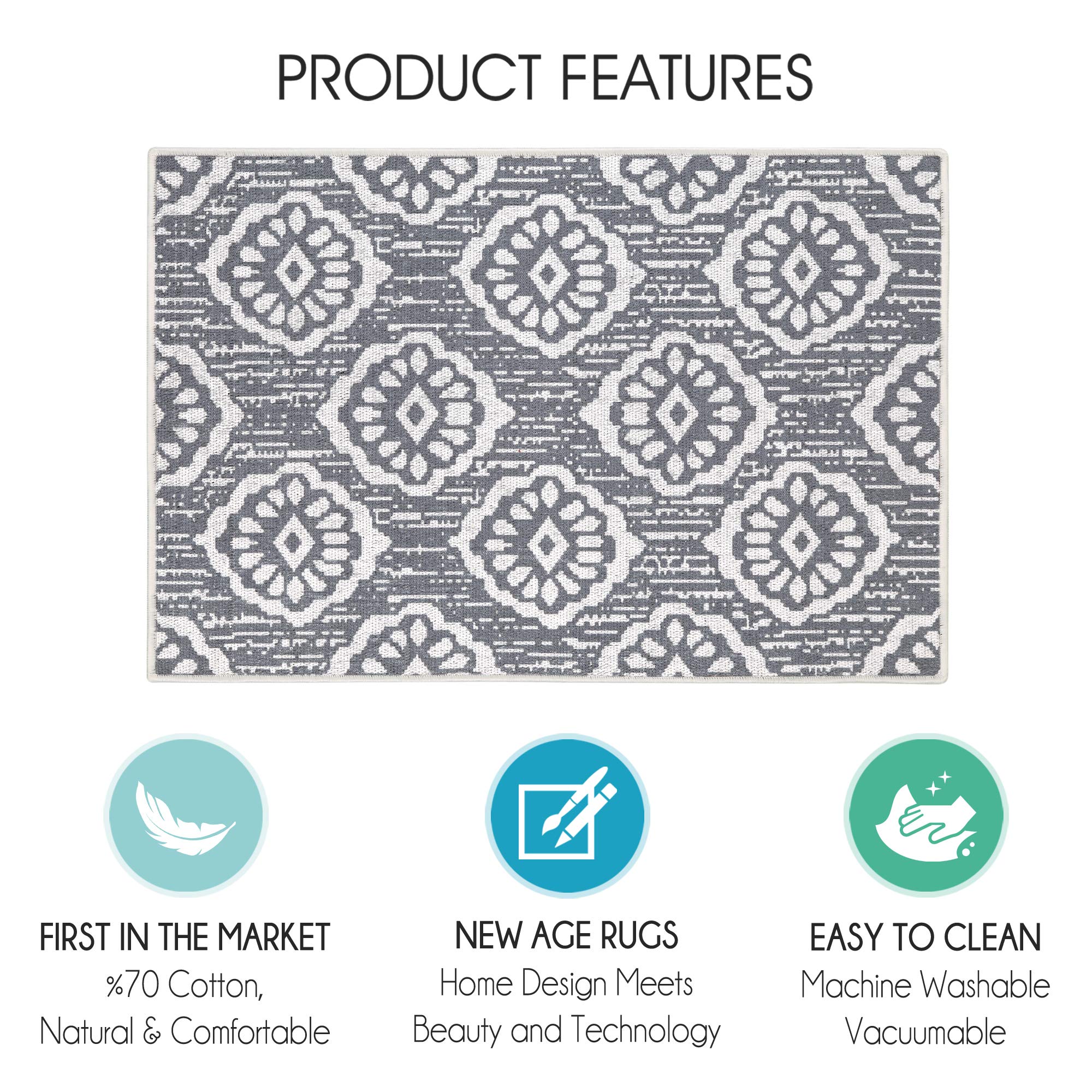 Sussexhome Under Sink Mat - Ultra-Absorbent Cotton Shelf Liners for Kitchen Cabinets - Non-Slip, Waterproof Backing - Machine Washable Surface Protector - Durable Cover, Customizable, Easy to Cut