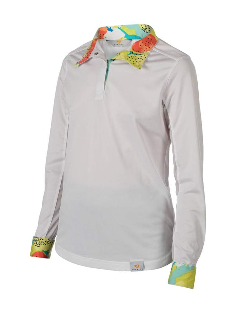 Shires Aubrion Children's Equestrian Style Shirt Citrus Strokes Large