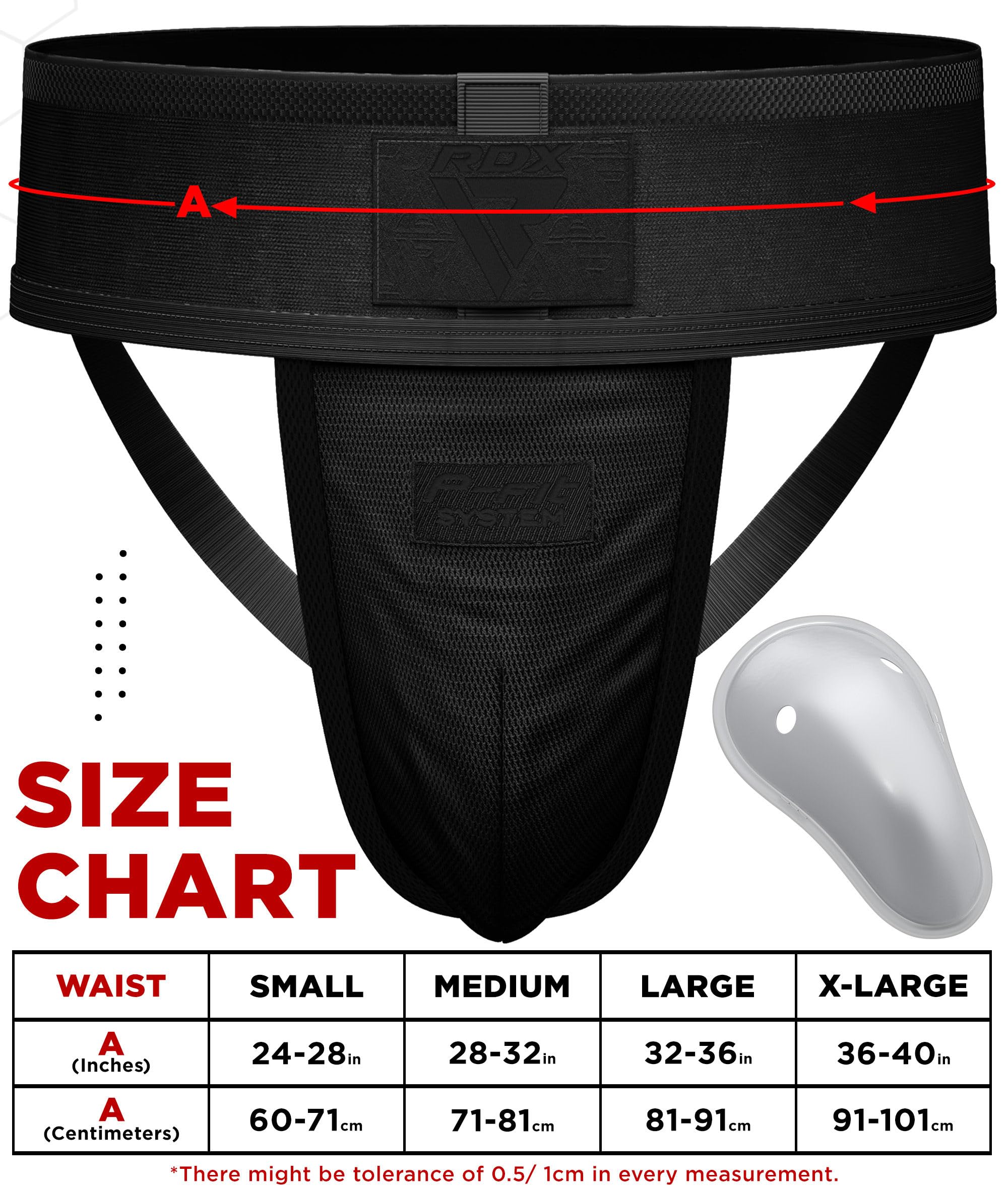 RDX Groin Protector Cup Men, Boxing Kickboxing MMA Muay Thai Sparring Groin Guard, Ventilated Adjustable,Karate Fighting Training, Underwear Jiu Jitsu BJJ Protection, Boys Youth
