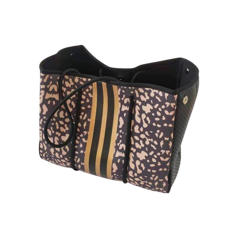 Tote lycra printed handbag (gold)