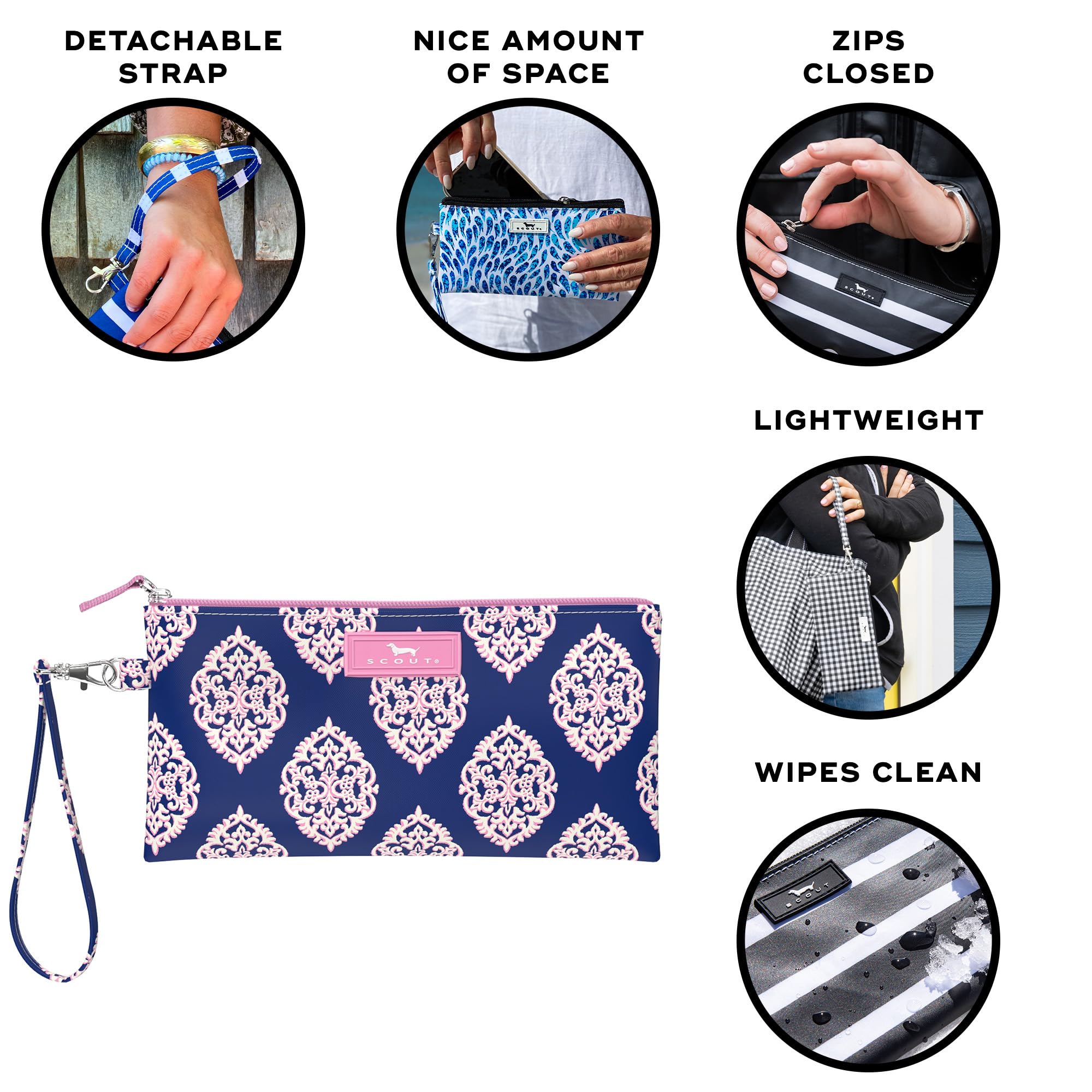 SCOUT Kate Wristlet - Lightweight Hands-Free Wristlet Wallet for Women with Removable Strap - Organizer Pouch