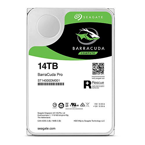 Seagate Barracuda Pro Performance Internal Hard Drive SATA HDD 14TB 6GB/s 256MB Cache 3.5-Inch - Frustration Free Packaging (ST14000DM001) (Renewed)
